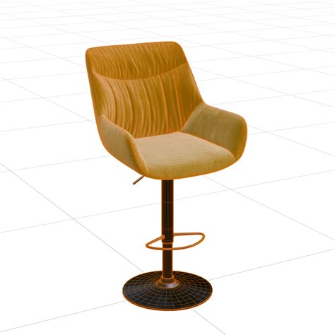 Elegant Yellow Stool 01 Superhive Formerly Blender Market