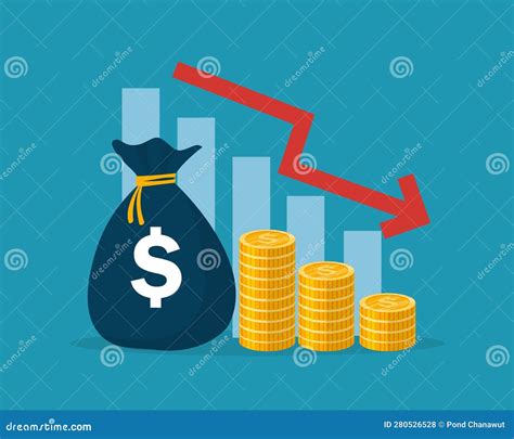 Business Finance Crisis Graph Fail Cost Reduction Concept Stock Vector Illustration Of