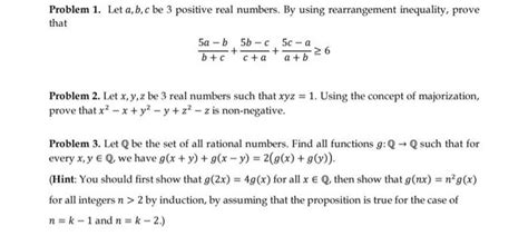Solved Problem Let A B C Be Positive Real Numbers By Chegg