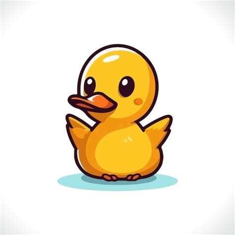 귀여운 오리 만화 벡터 일러스트 레이 션 프리미엄 벡터
