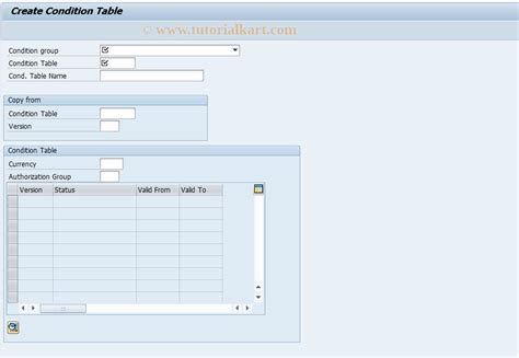 FNCOT CREA SAP Tcode Create Condition Table