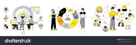 Scrum Agile Methodology Marketing Design Flat Stock Vector Royalty Free Shutterstock