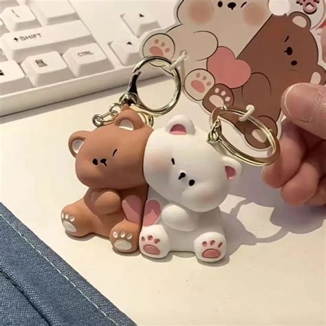 Bestie Bears Magnetic Keychains In 2024 Cute Keychain Plush Flower Clay Crafts