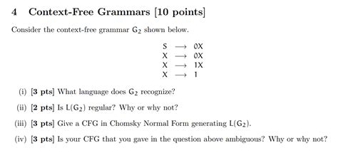Solved 4 Context Free Grammars 10 Points Consider The