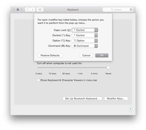 rebind caps lock to control key on mac os x