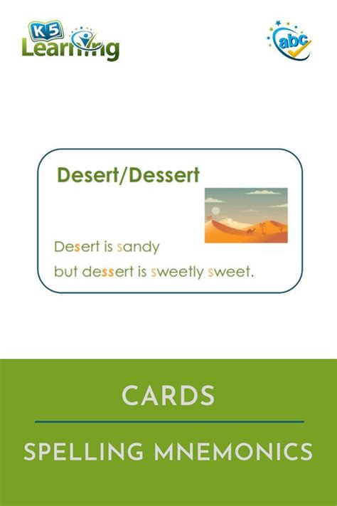 Spelling Mnemonics For Commonly Used Words Mnemonics Spelling Learning Abc