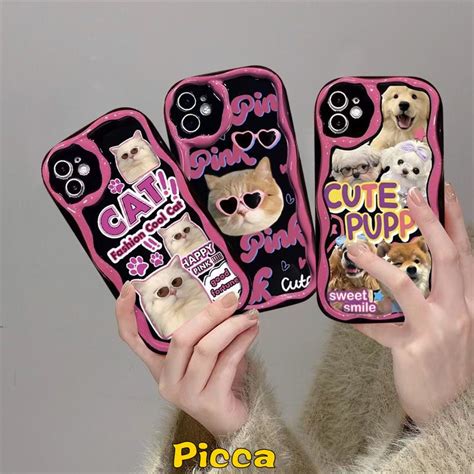 เคสโทรศัพท์มือถือ ขอบโค้ง ลายลูกสุนัข แมวน่ารัก 3d สําหรับ Oppo A95 A1k
