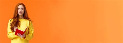 Free Photo Concerned Tensed Attractive Redhead Female Student Cant