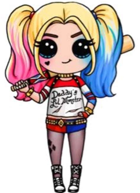 Chica Kawaii Harley Quinn Kawaii Girl Drawings Chibi Drawings Disney