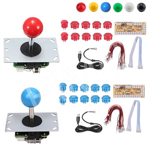 2 Player DIY Arcade Joystick Kit 5Pin Cable 24 30mm Buttons USB Encoder US Stock EBay
