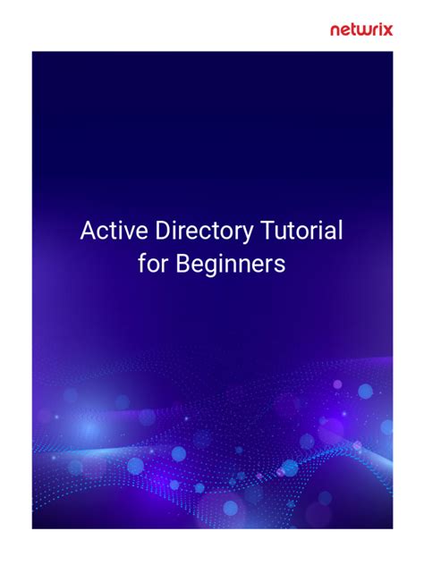 Active Directory Tutorial For Beginners Pdf