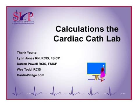 Calculations The Cardiac Cath Lab WTRS Com