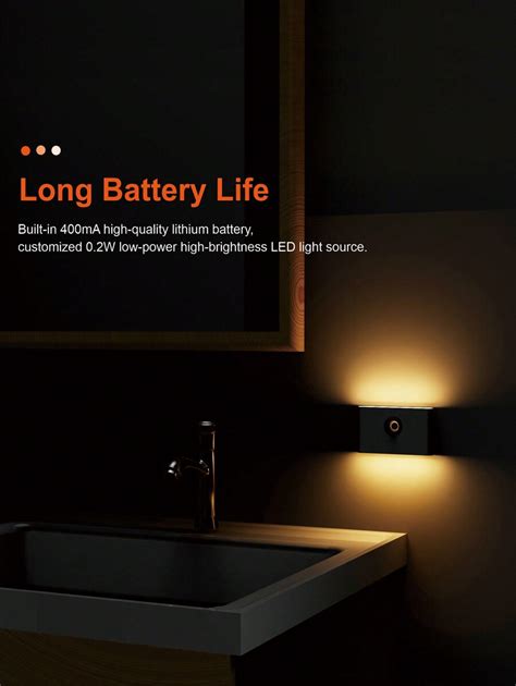 2 Packs Led Induction Night Light Wireless 5v Usb Charging Human Body Induction Wall Light