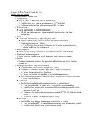 Servsafe Chapter 9 Docx Chapter 9 The Flow Of Food Service Holding
