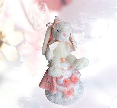 Bunny Diaper Cake Easter Diaper Cake Easter Bunny Diaper Etsy