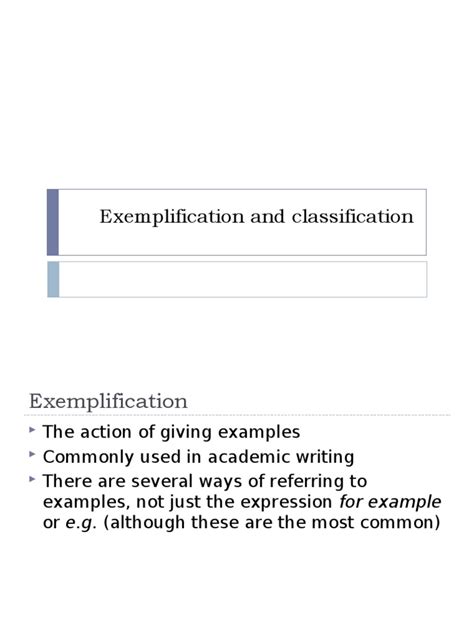 Exemplification And Classification Download Free Pdf Speech