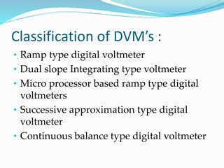 Digital Voltmeter DVM And Its Classification PPTX