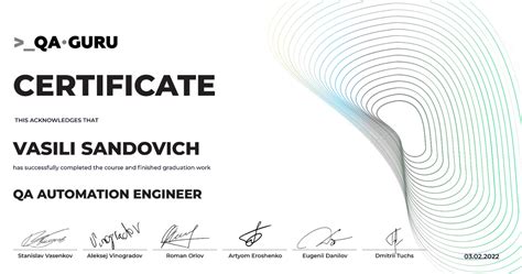 Certificate Qa Automation Engineer