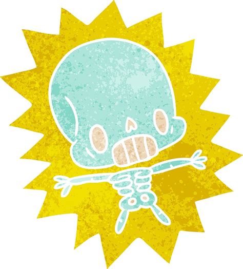 Retro Cartoon Kawaii Electrocuted Skeleton 10729553 Vector Art At Vecteezy