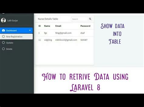 Easily Show Data Into Table From Database Table Using Laravel Youtube