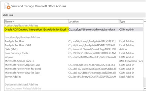 Oracle Fusion Adf Oracle Fusion Adf Desktop Integration Excel Add In