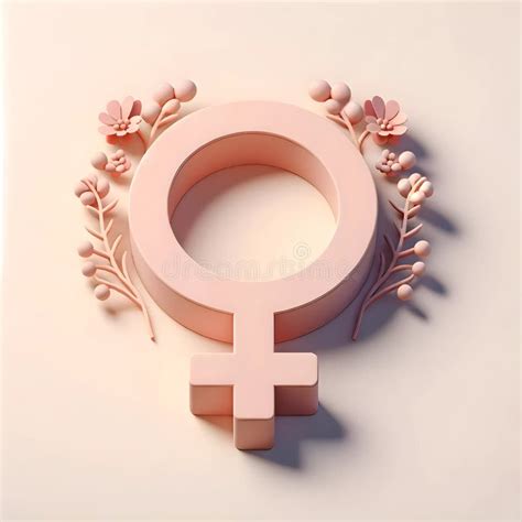 3d Pink Female Gender Symbol On Pink Background Venus Symbol Women
