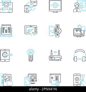 Neural Nerks linear icons set. Artificial Intelligence, Machine Learning, Robotics, Algorithms ...