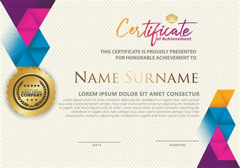 Premium Vector Certificate Template With Polygonal Geometric Shape