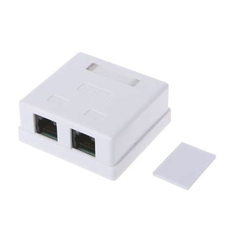2port Utp Rj45 Cat6 Surface Junction Box Network Connector For Cat 6 Cat6e 8p8c Female Female