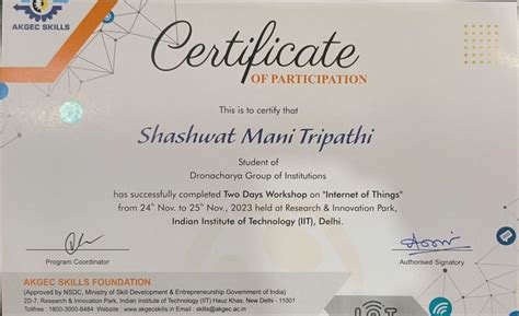 Completed Iot Workshop At Iit Delhi Shashwat Mani Tripathi Posted On The Topic Linkedin