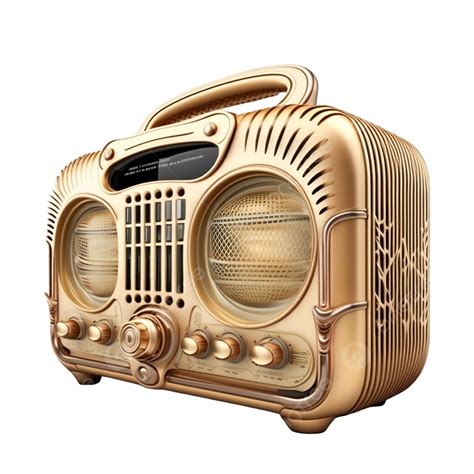 레트로 스타일의 황금 라디오 레트로 스타일 골든 라디오 라디오 Png 일러스트 및 Psd 이미지 무료 다운로드 Pngtree