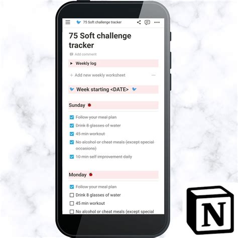 75 Soft Notion Page Notion Template Notion Dashboard Fitness