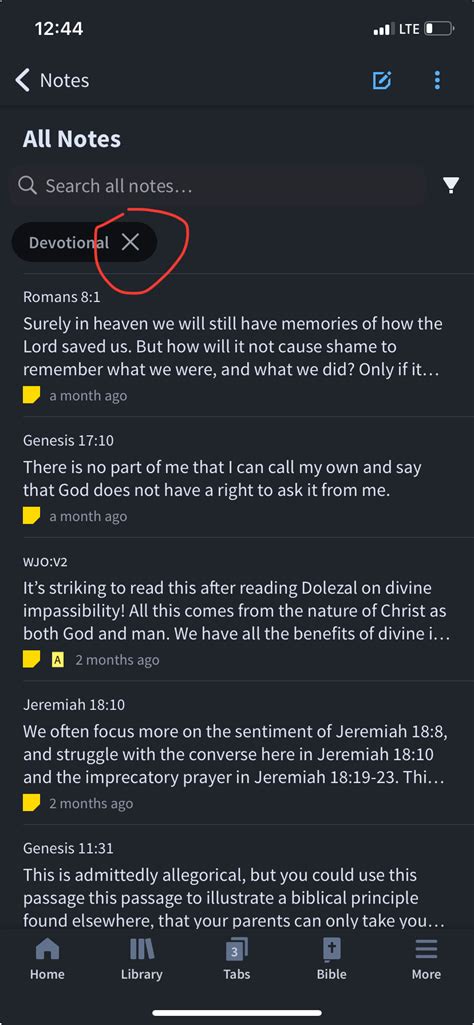 Bug Unable To Delete Filter In Notes — Logos Community
