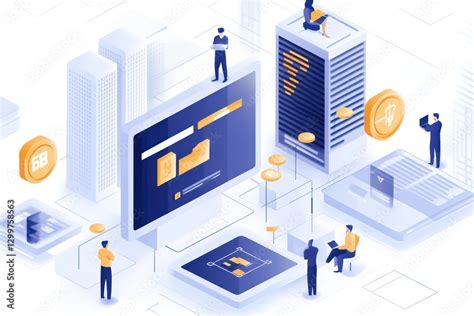 A Stock Image Featuring Blockchain Technology Defi Tokens And
