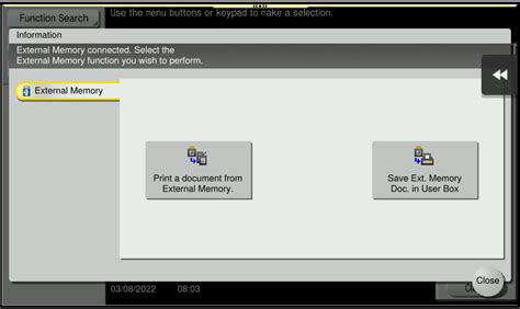 Unable To Scan And Save Document To External Memory Konica Minolta