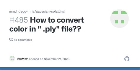 How To Convert Color In Ply File · Issue 485 · Graphdeco Inria