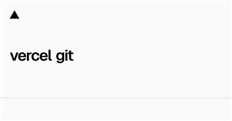 Vercel Git