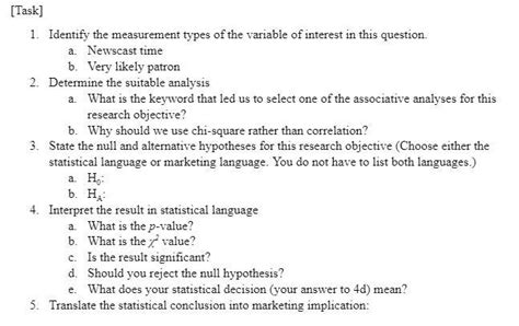 Solved Chi Square Practice Research Objective Determine