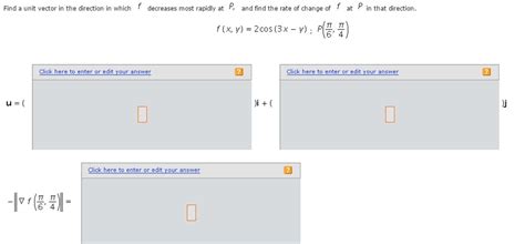 solved find a unit vector in the direction in which f