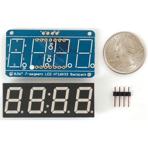 adafruit 878 0 56 4 digit 7 segment display with i2c backpack red
