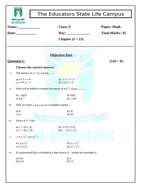 9th Math Pdf Mathematics Abstract Algebra