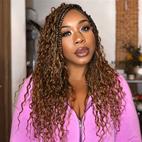 Toyotress Boho Box Braids With Human Hair Curls Protective Hairstyle