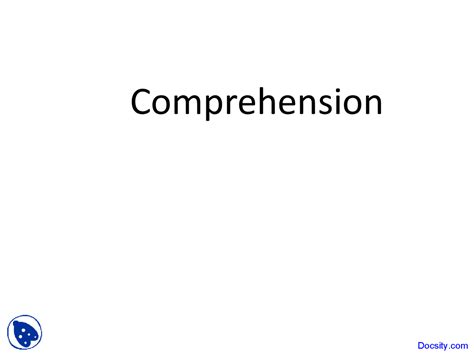 Comprehension General Psychology Lecture Slides Slides Psychology