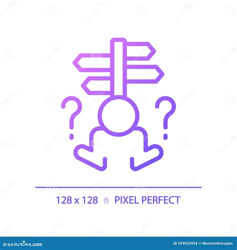 2d Thin Linear Simple Gradient Indecisiveness Icon Stock Illustration