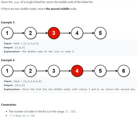 Leetcode 876 Middle Of The Linked List