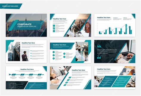 Дизайн шаблона презентации обзора корпоративного бизнеса Премиум векторы