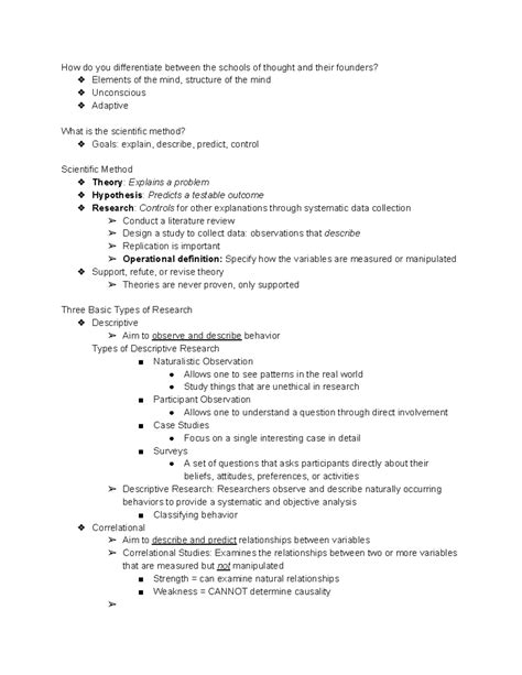 Correlations Lecture Notes 1 How Do You Differentiate Between The Schools Of Thought And