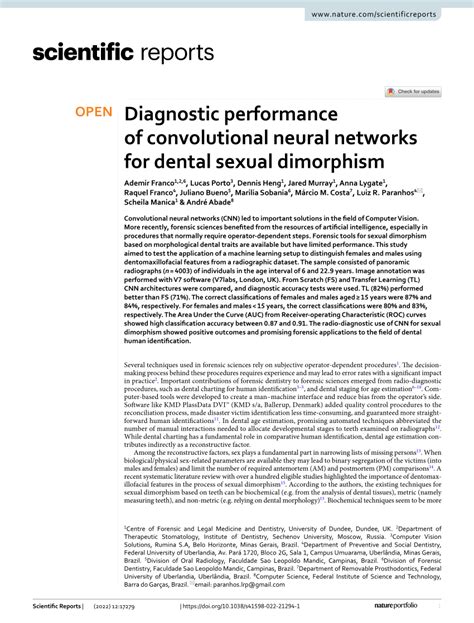 Pdf Diagnostic Performance Of Convolutional Neural Networks For