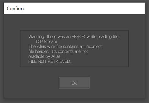 Warning The Alias Wire File Contains An Incorrect File Header