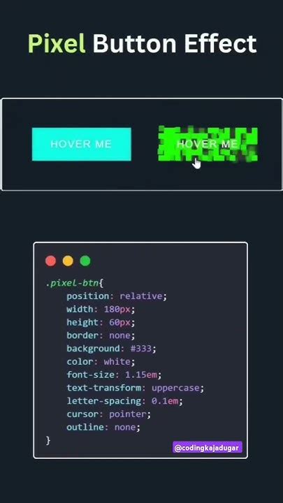 Pixel Button Effects Using Css Only Css Csseffect Shorts Ytshorts Html Webdevelopment